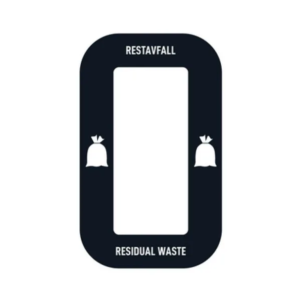 Källsorteringsdekal - Restavfall - passar möbel Multi | PK Produkter®